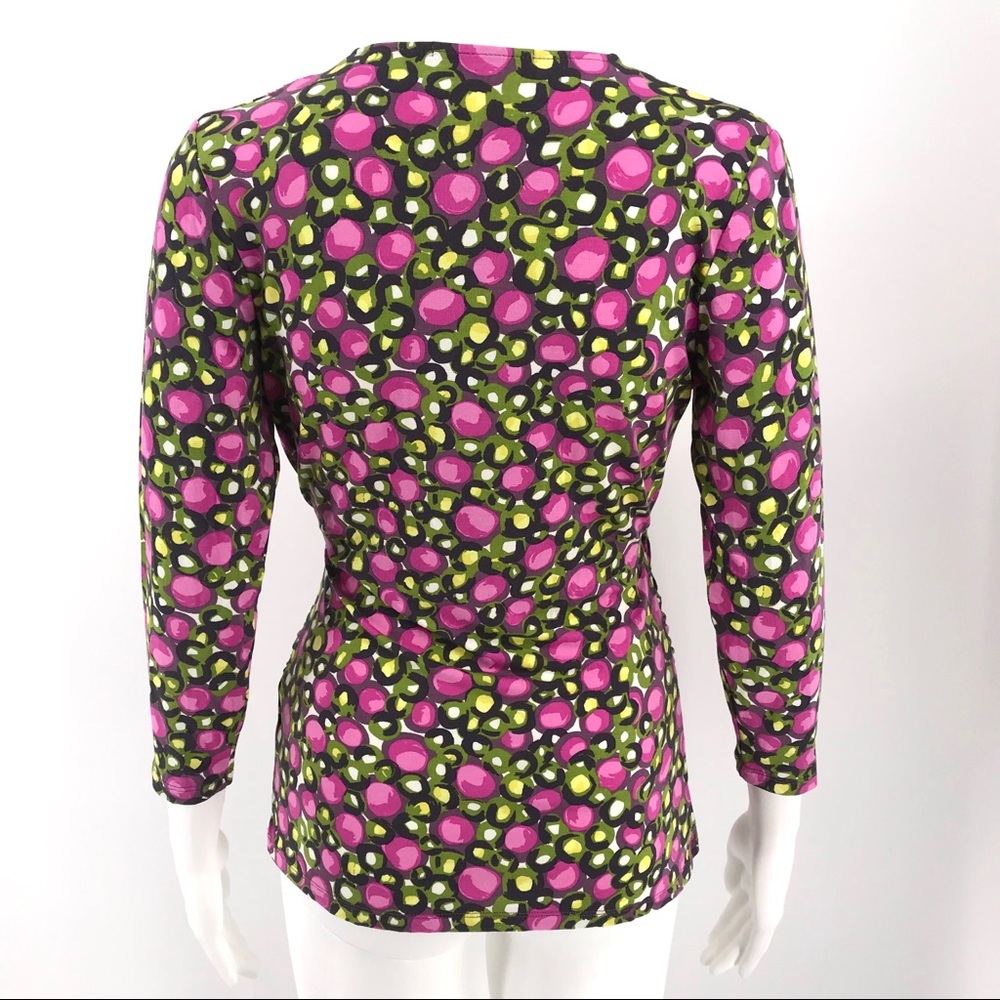 Boden Wrap Top 12 Pink Green Polka Dot Circle - Gem